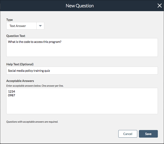 Questions In The User Registration Experience – SocialChorus Knowledge Base